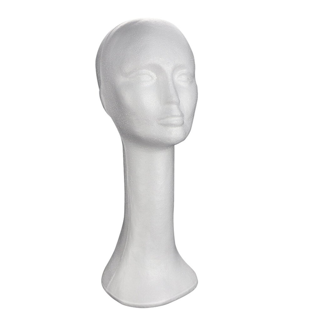 Wig Head Tall Female Foams Mannequin Head Display Model Head for Hats ...