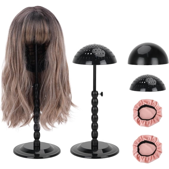 Wig Stand - Wig Stand 2 Packs Portable Foldable Wig Hat with Cover ...