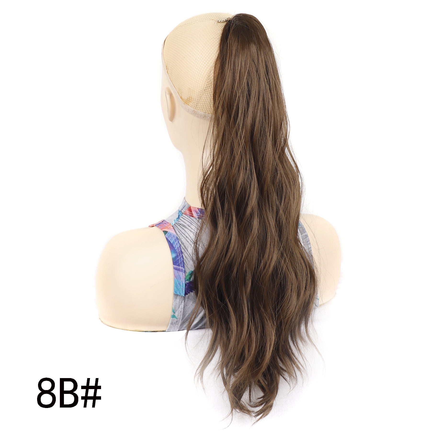 Wig girl fluffy wavy long curly hair ponytail grab clip wig - Walmart.com