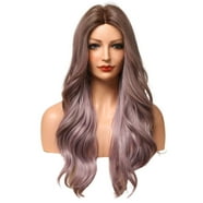 Adakot Long Curly Wavy Lace Front Wigs for Women, High Temperature Silk ...