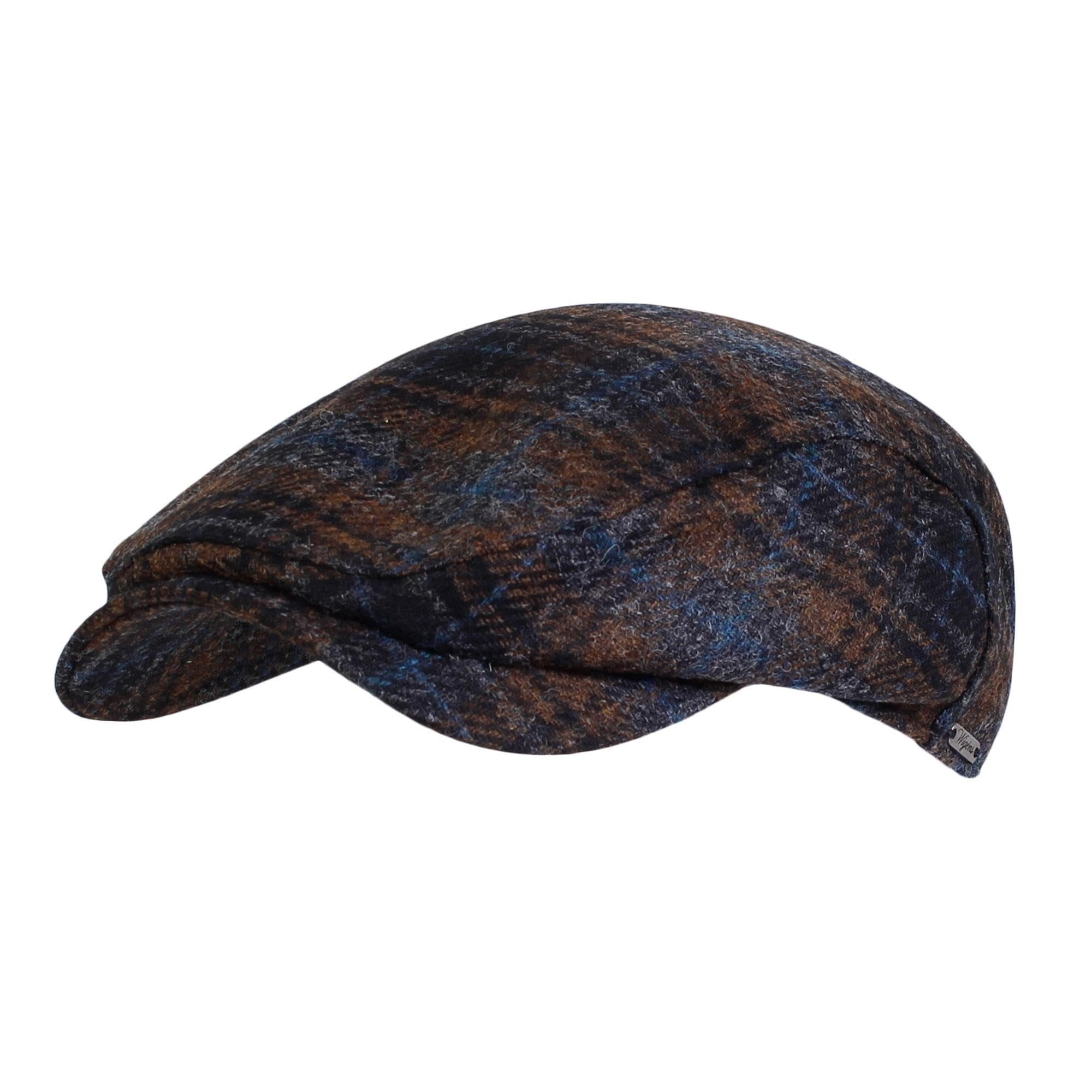 Wigens Swedish Plaid Contemporary Cap- 100% Pure New Wool 101341 Navy ...