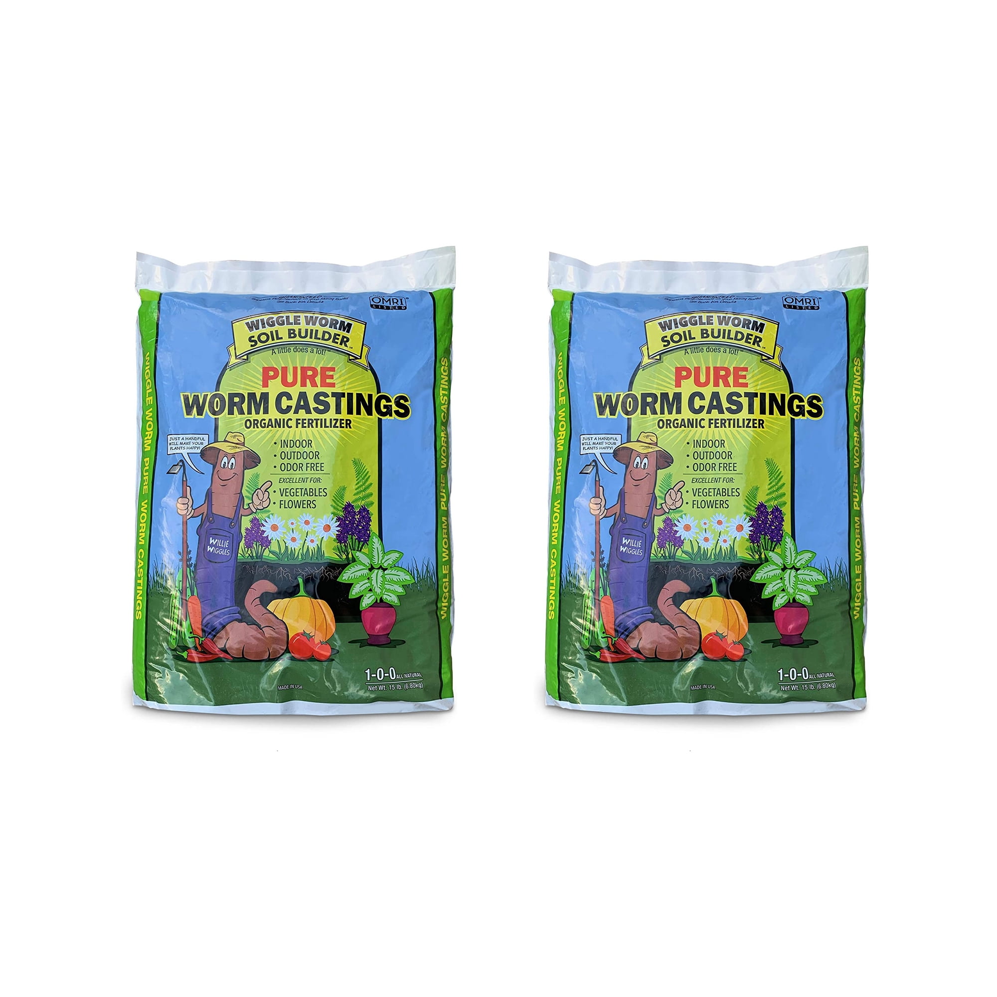 Wiggle Worm Soil Builder Pure Worm Castings Plant Humus, 30 Lb (2 Pack ...
