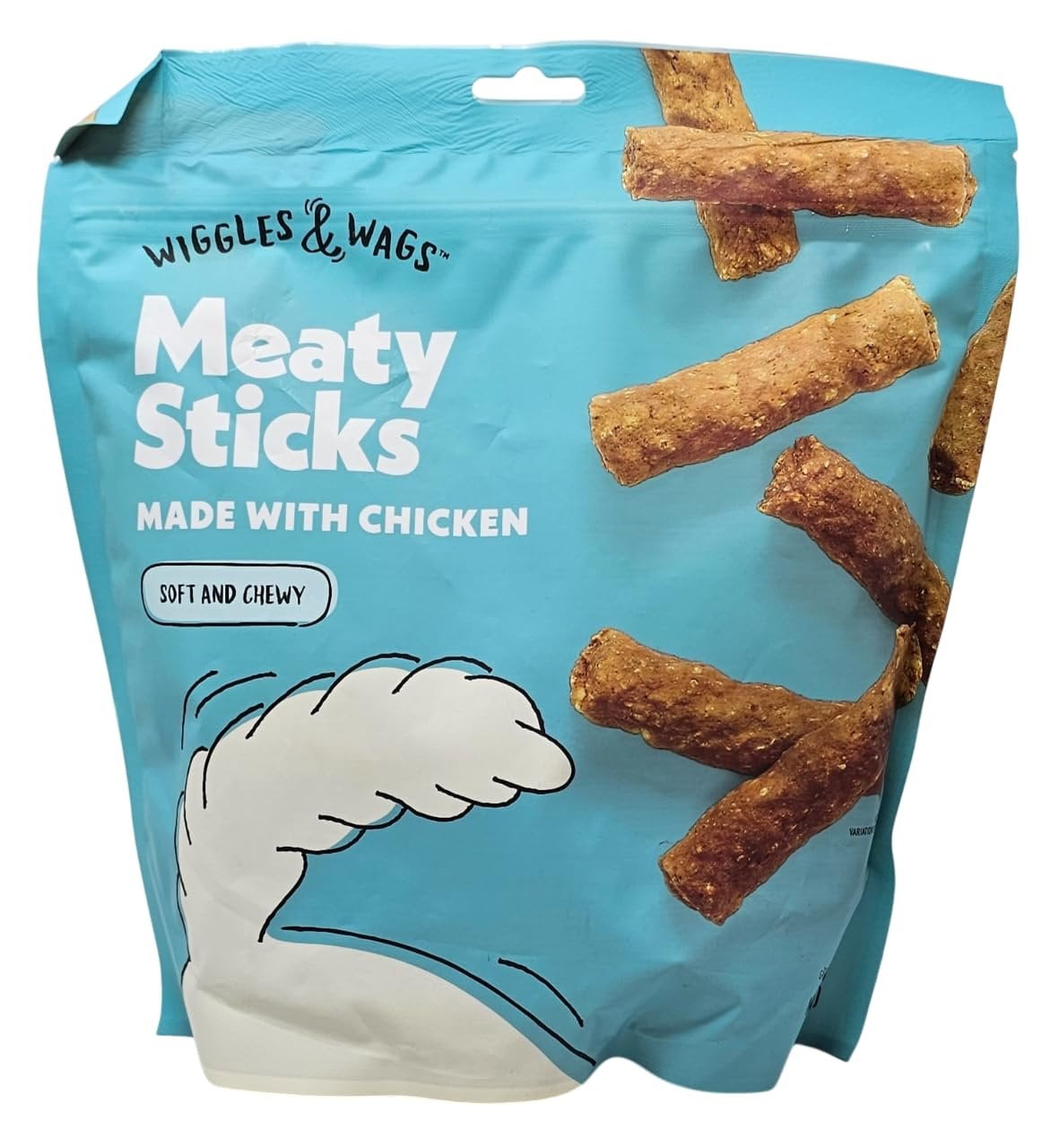 Wiggles & Wags Chicken Meaty Sticks Soft and Chewy Dog Treats, 16 ...