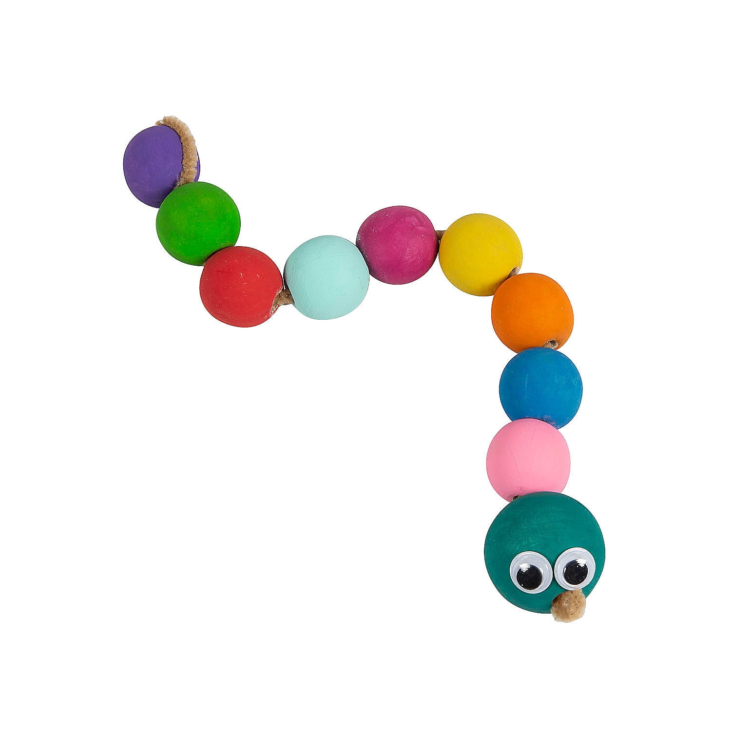 Wiggling Wooden Bead Worm Craft Kit Makes 6 - Walmart.com