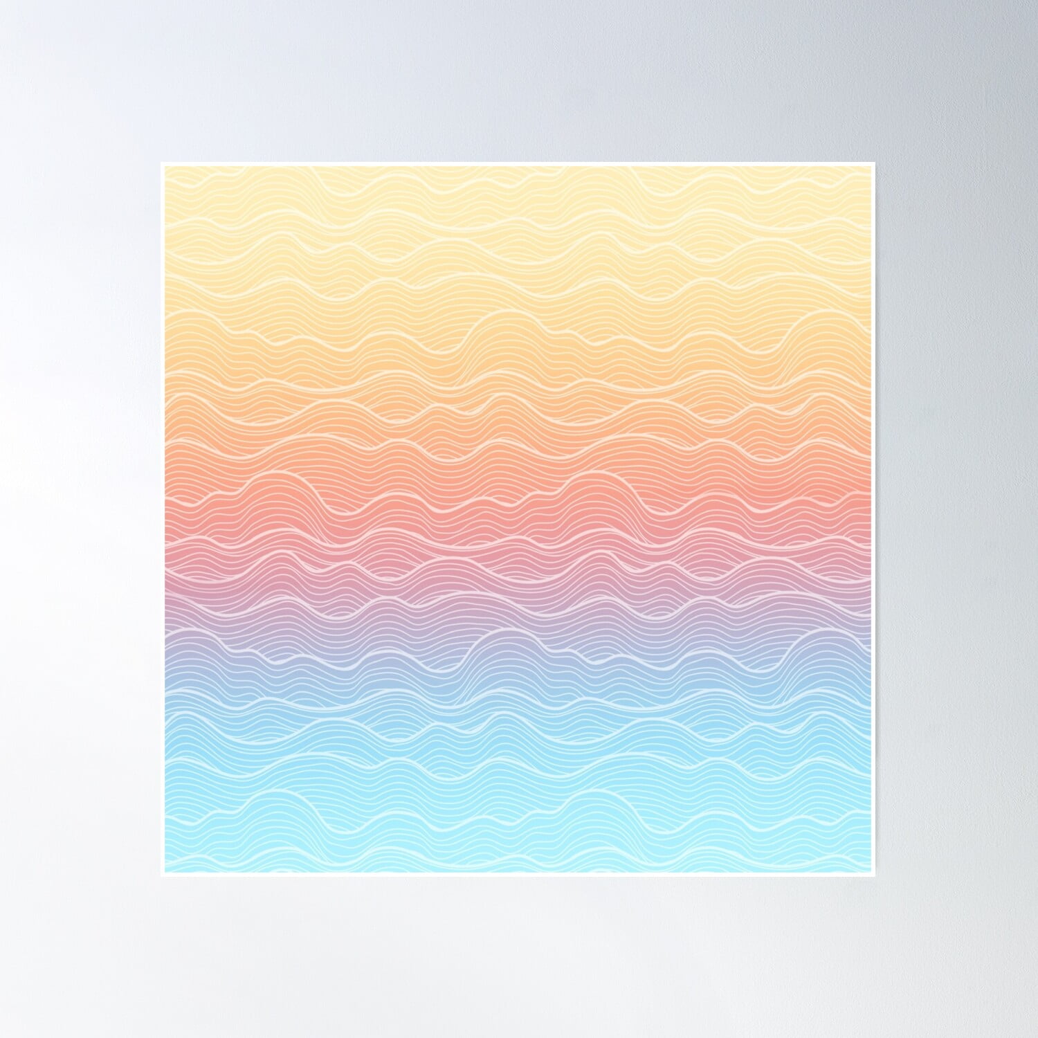 Wiggly Lines Poster Wall Art, Modern Wall Decor, 16x16 UNFRAMED ...
