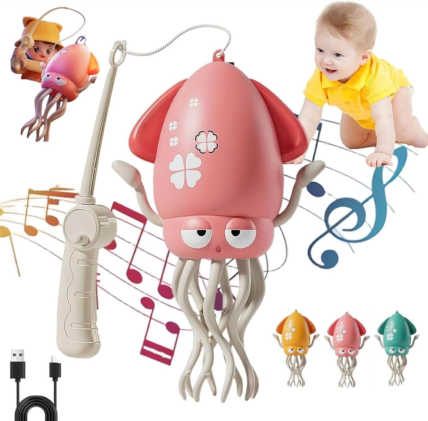 Wiggly Wonder Octopus,Electric Magic Crawling Dancing Octopus Toy ...