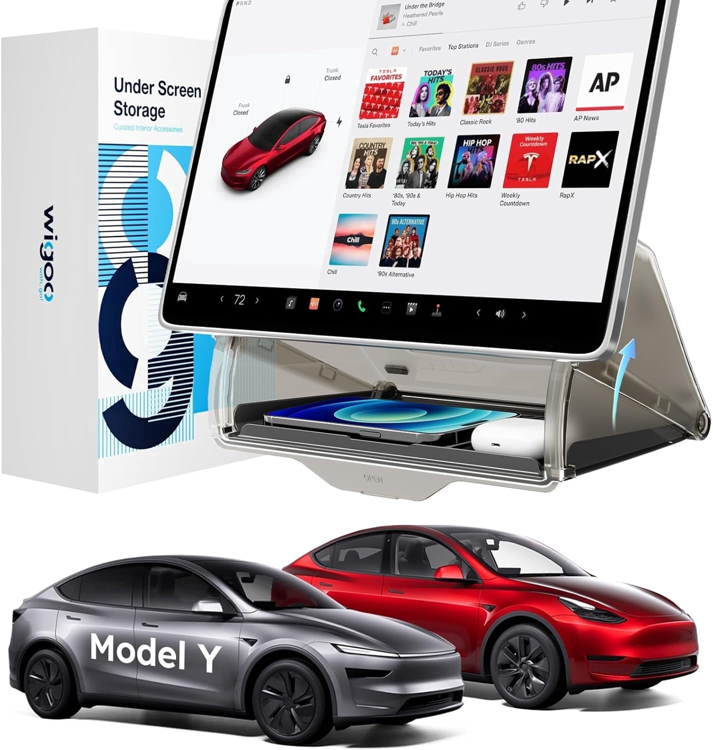 Wigoo Under Screen Organizer for Model Y 2019~2026 + more - Walmart.com