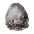 Wigs Human Hair A Woman's Short Hair Has A Silver Gray Synthetic Top ...