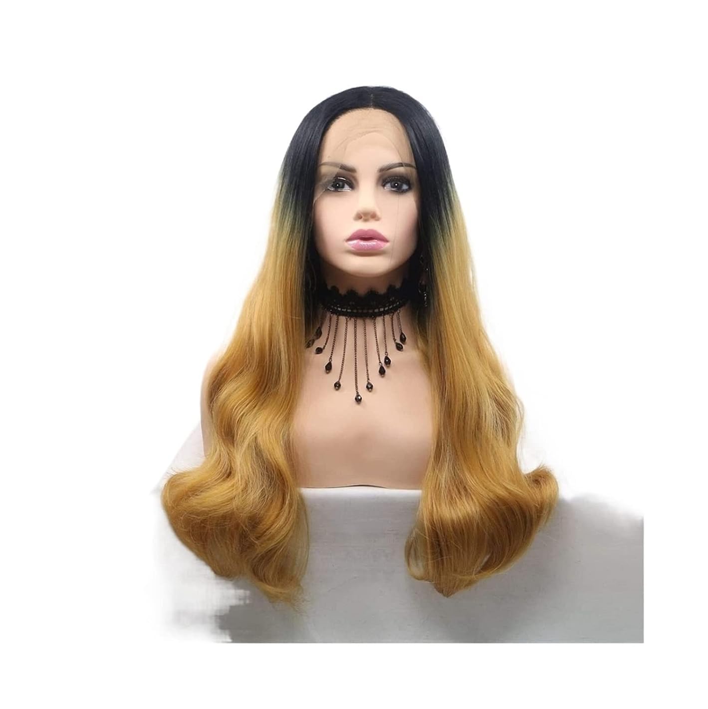 Wigs Human Wigs lace Front Kawaii Wigs Carved Golden Brown Long Curly ...