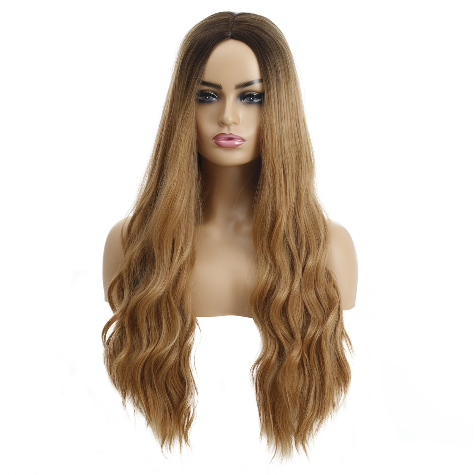 Wigs for Women Long Women's Wig - Natural Synthetic Wig Shadow Curly ...