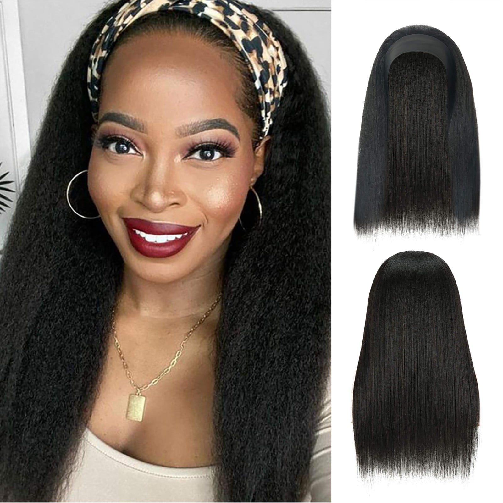 Wigs for Women Mix With Black Headban Straight Brown Straight Wigs For ...