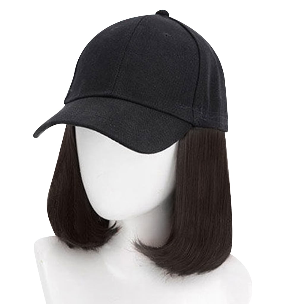 Wigs with Hat Baseball Wigs Hat Cancers Patients Straight Hair Wigs Hat ...
