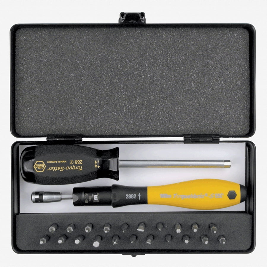Wiha 28890 24 Piece ESD Torque Screwdriver Micro Bit Box Set 15-80 in ...