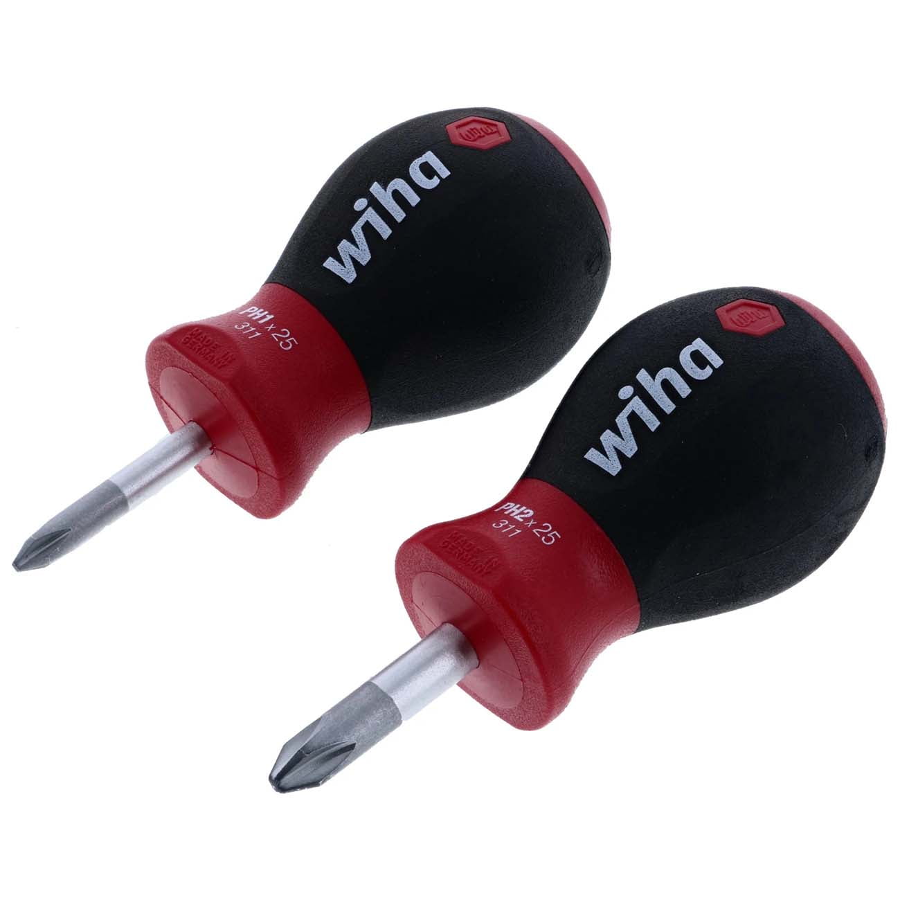 Wiha 31192 Stubby Phillips Screwdriver Set with #1 and #2 by 1-Inch ...
