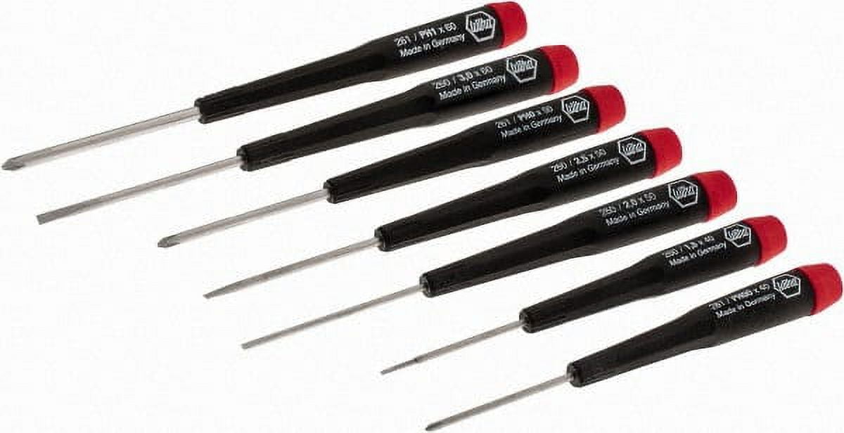 Wiha 7 Piece Screwdriver Set with Ergonomic Handles, Phillips & Slotted ...