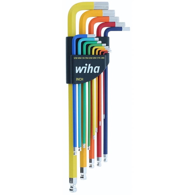 Wiha Ball End Color Coded SAE Hex L-Key Set (13 Piece Set) - Walmart.com