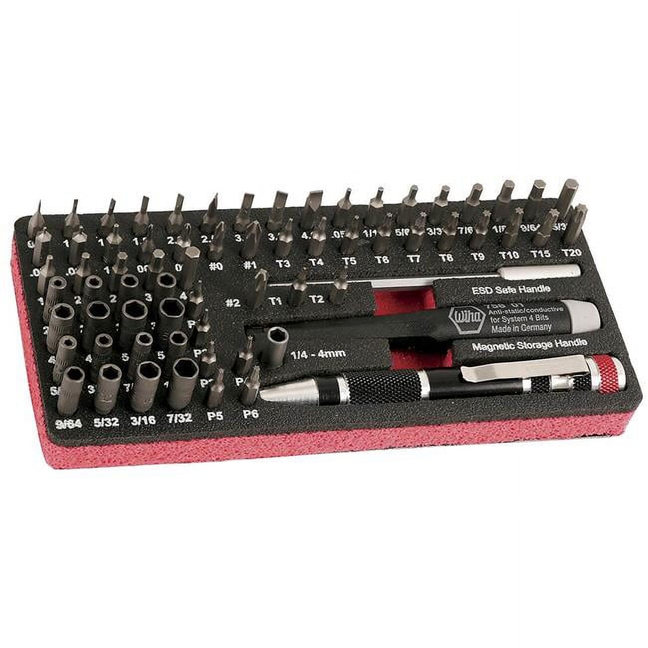 wiha tools 75968 master tech ESD micro bit 68PC work station set w/dust ...