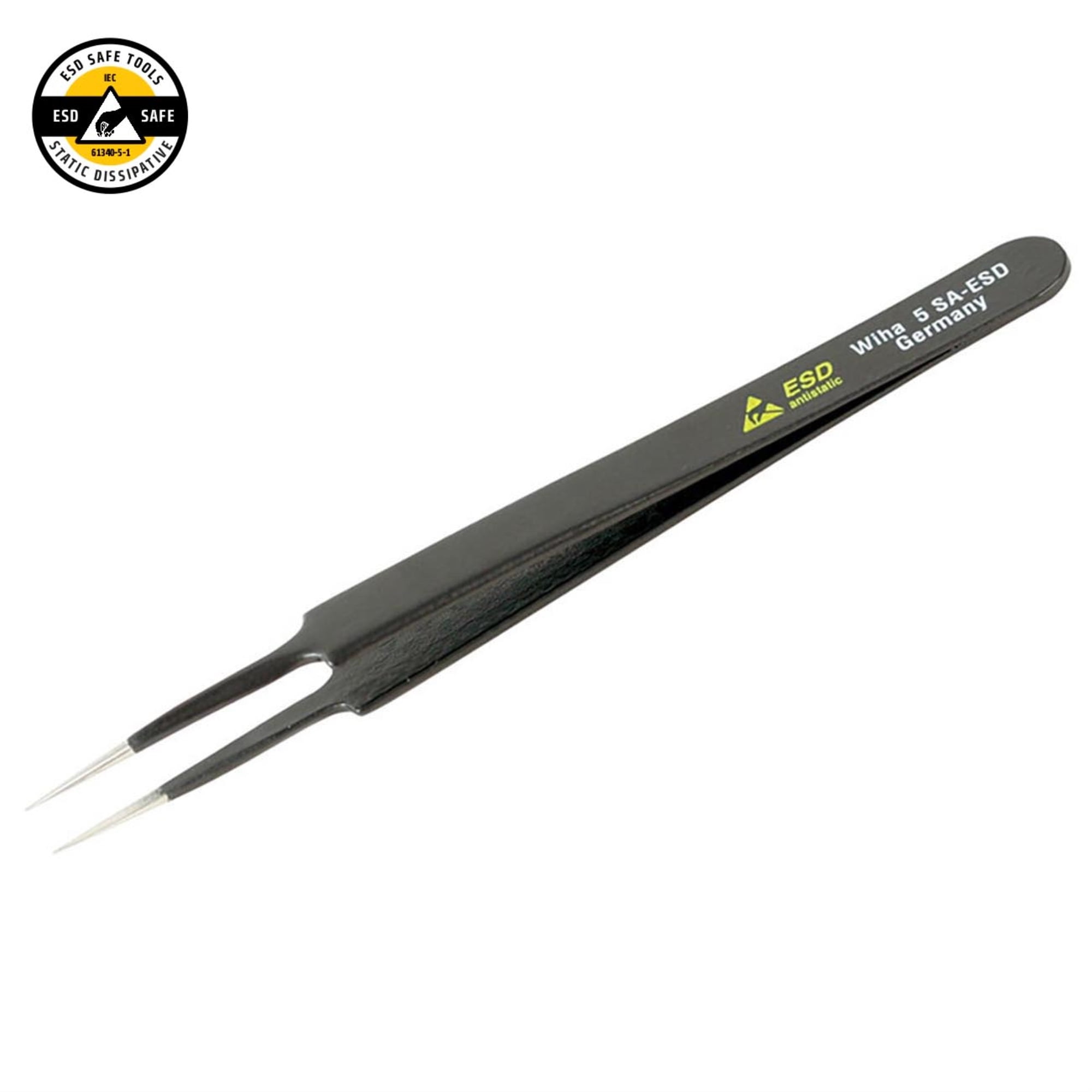 Wiha ESD Safe Tweezers 5 SA Extra Fine Tapered 110mm - Walmart.com