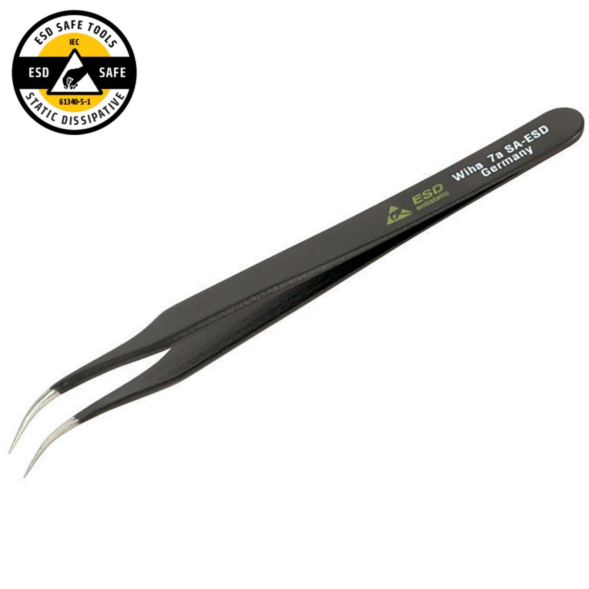 Wiha ESD Safe Tweezers 7a SA - Curved Extra Fine 120mm - Walmart.com