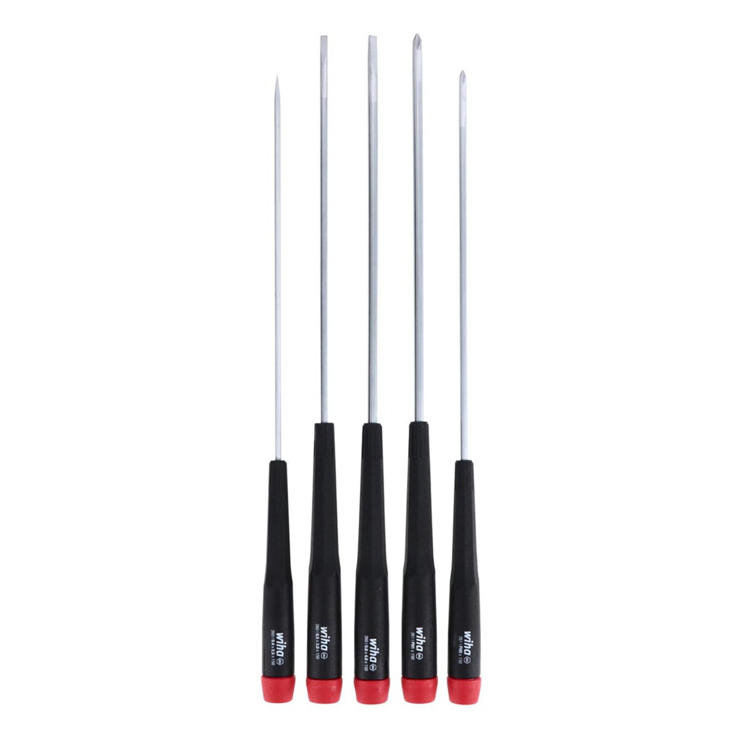 Wiha Precision Long Flat Tip Phillips Screwdrivers (5 Piece Set ...