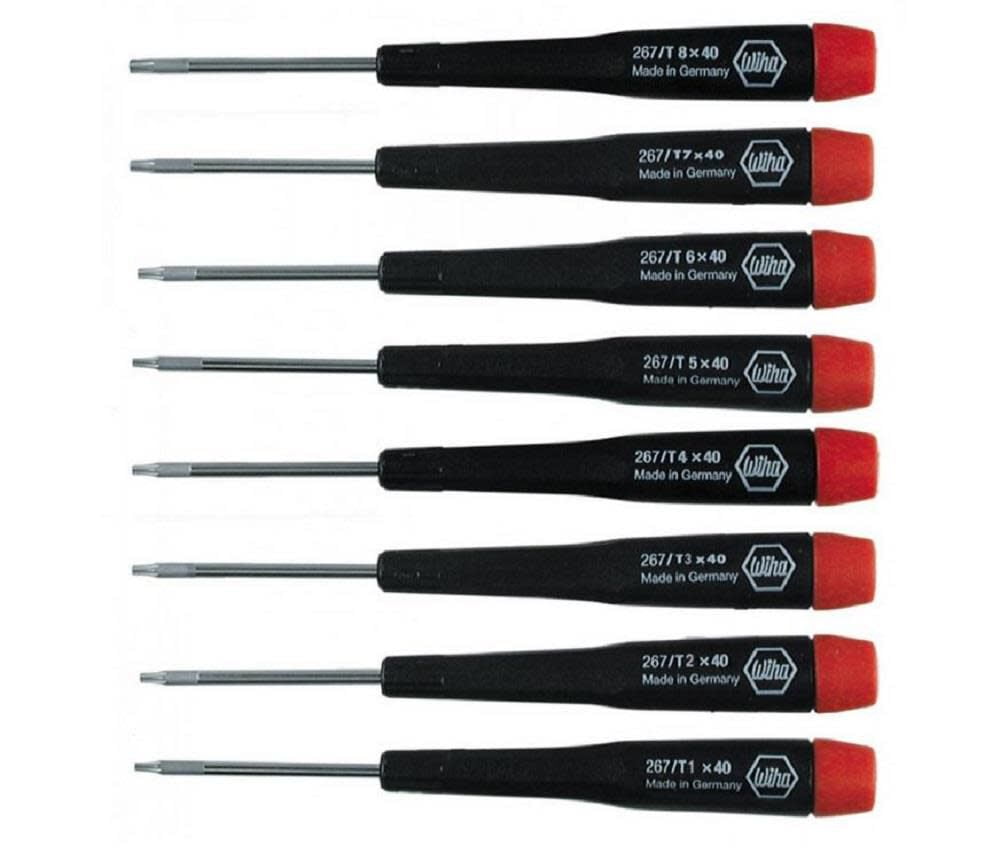 Wiha Precision Torx Screwdriver 8 Piece Set, Chrome Finish, Ergonomic ...