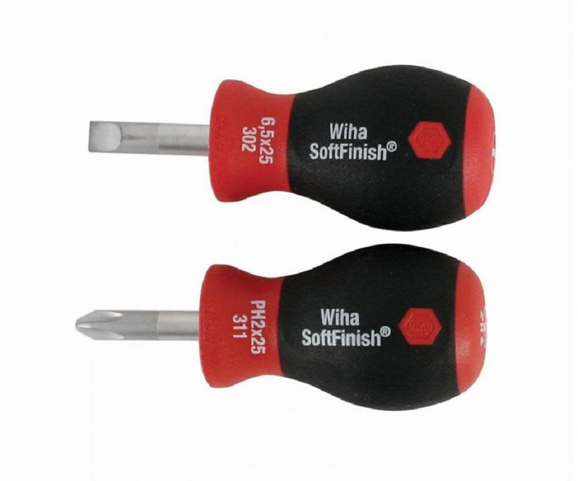 Wiha 31191 Stubby Screwdriver Set with 1/4 by 1-Inch and Phillips #2 by ...