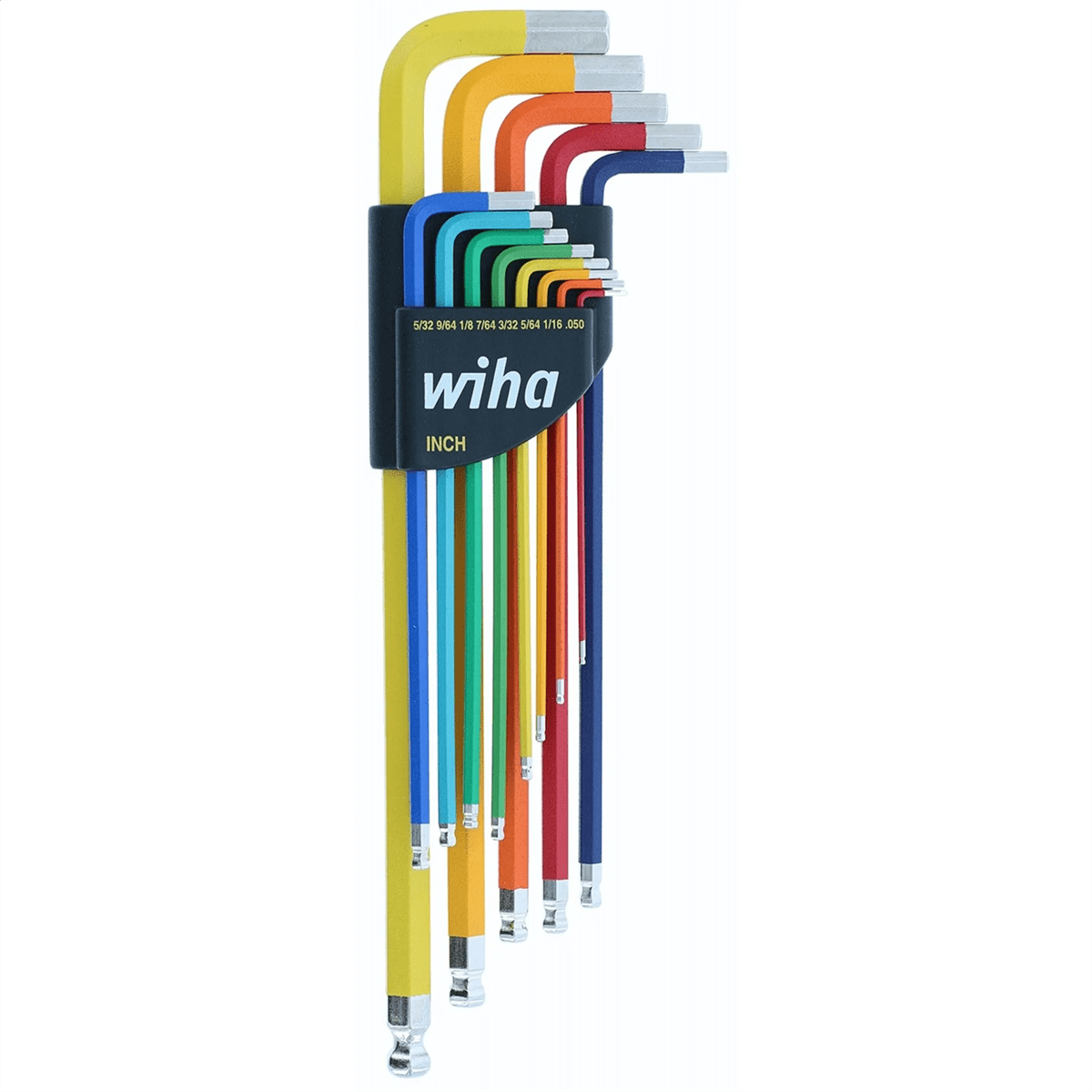 Wiha Tools Color Coded Ball End Hex L-Keys Set, Sizes 0.050 to 3/8 ...