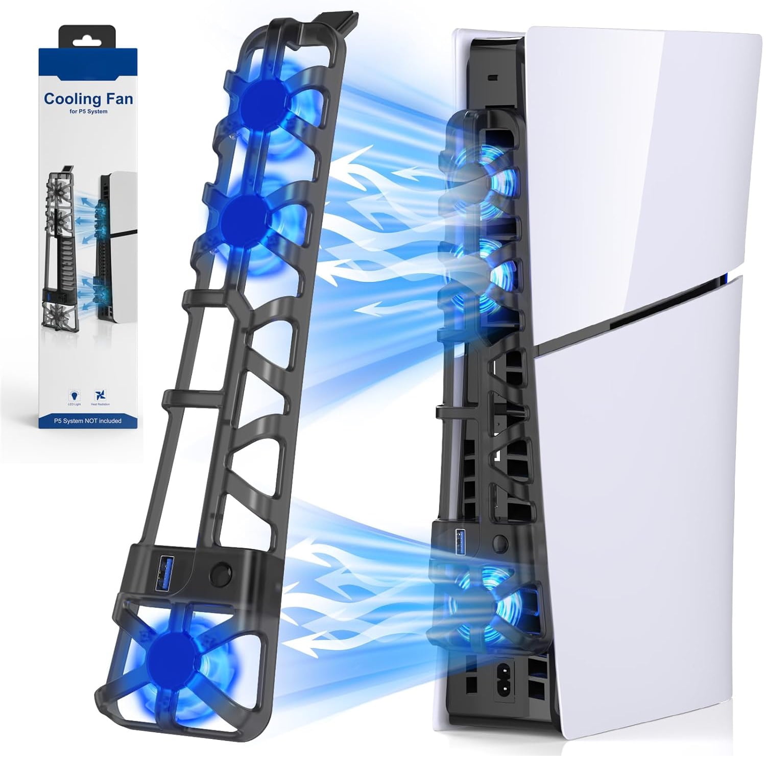 Wiher Cooling Fan Station for PS5 Slim, High-Speed Gaming Console ...