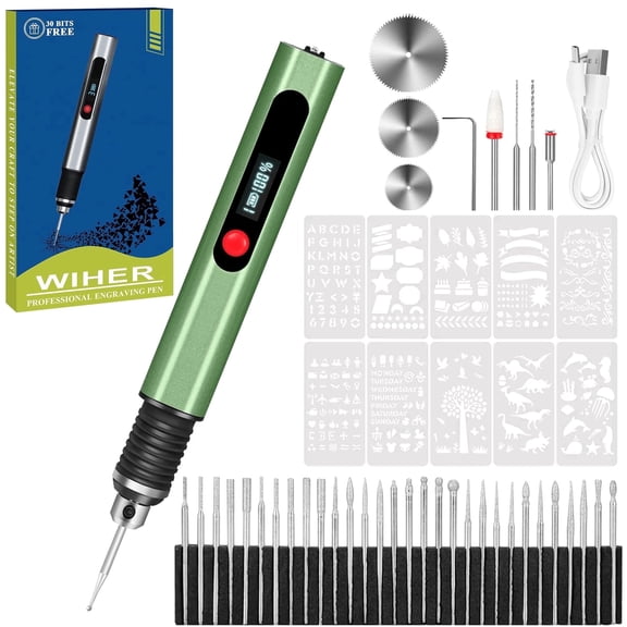 Electric Mini Engraving Pen, HollowCup Motor, 30 Bits with Aluminum ...