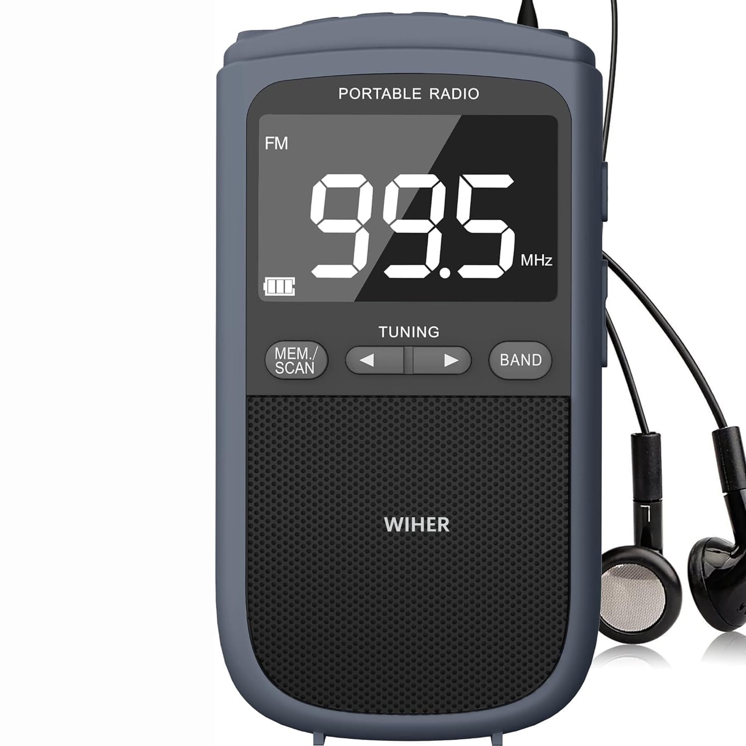 AM FM Walkman Radio: Rechargeable 900mAh, Digital Tuning, LCD, Earphone Jack, Sleep Timer, Alarm ...
