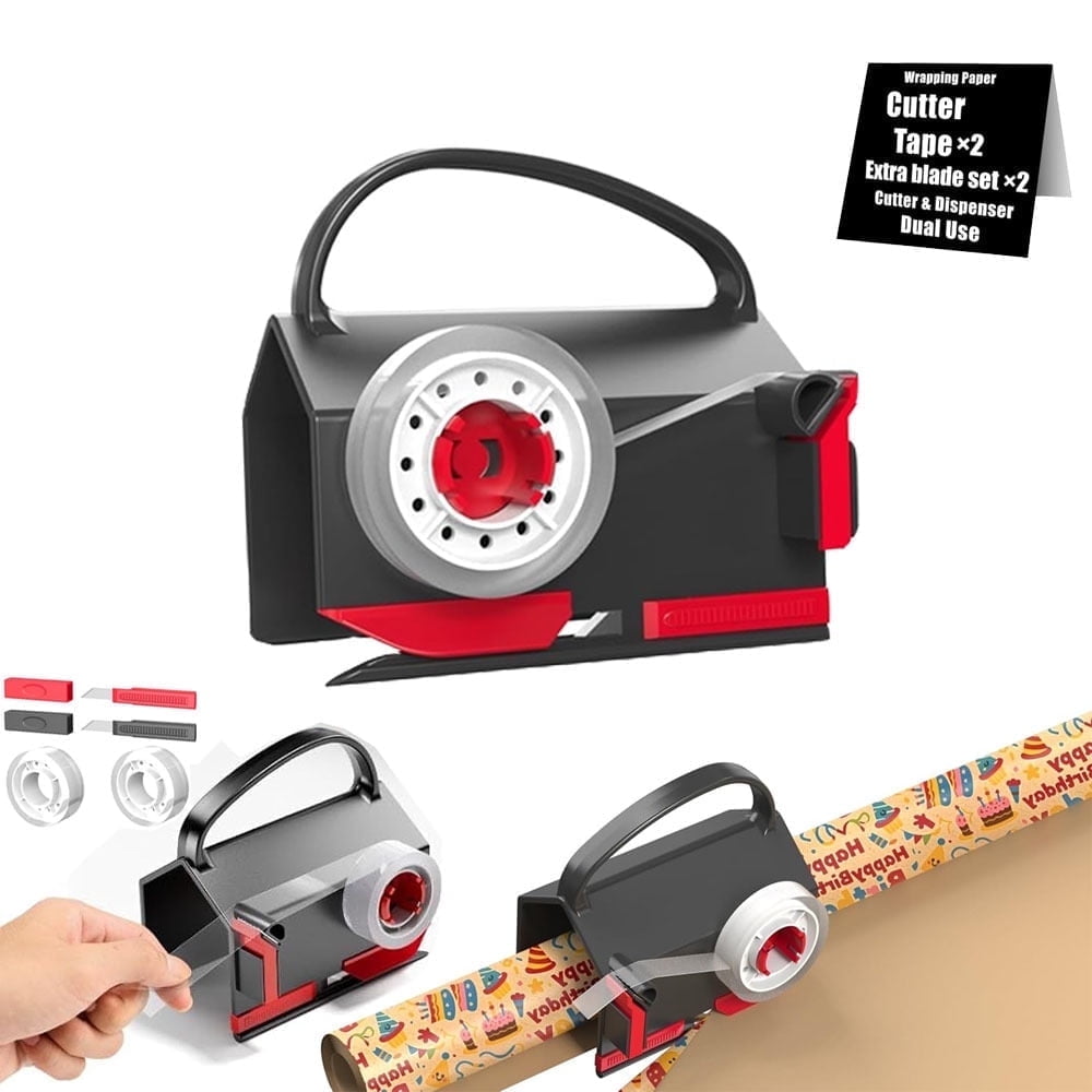 Wiher Wrapping Paper Cutter & Tape Dispenser, Gift Wrap Cutter Tool ...