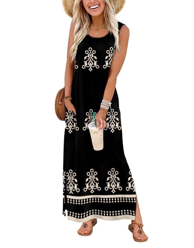 Wiholl Maxi Dress Summer Dresses 2026 Beach Vacation Clothes Sleeveless ...