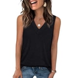 Wiholl Tank Tops for Women Summer V Neck T Shirts Trendy Sleeveless ...
