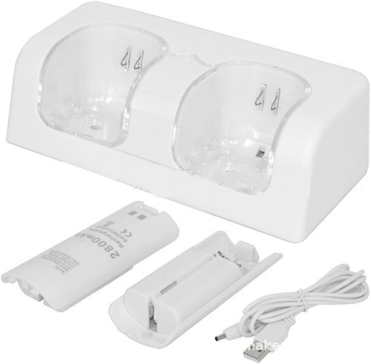 Wii Remote Battery Charger,2 Pack 2800mAh Rechargeable Battery Pack,2 ...