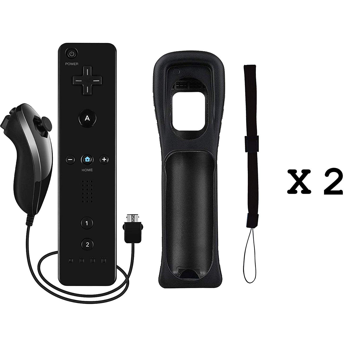 Wii Remote with Nunchuck,2 PCS Wireless Controllers Compatible with Wii ...