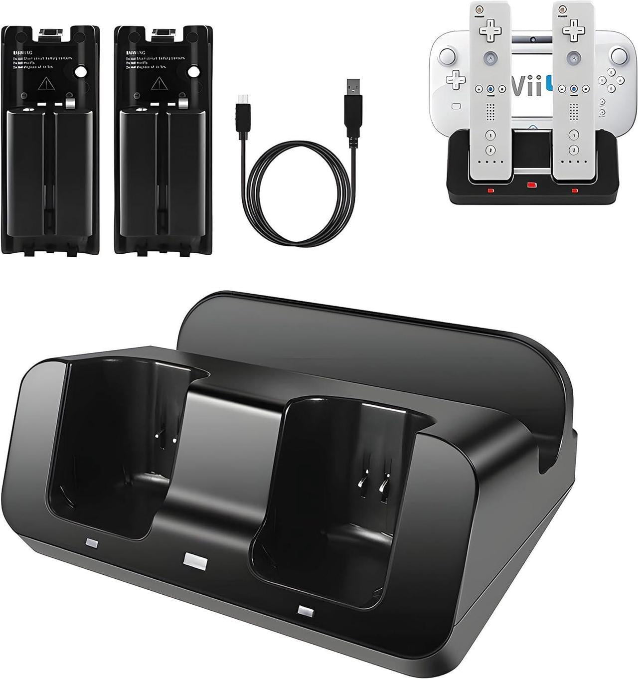 Wii U Charger Dock Station for Wii Remote & Wii U Gamepad with 2 ...