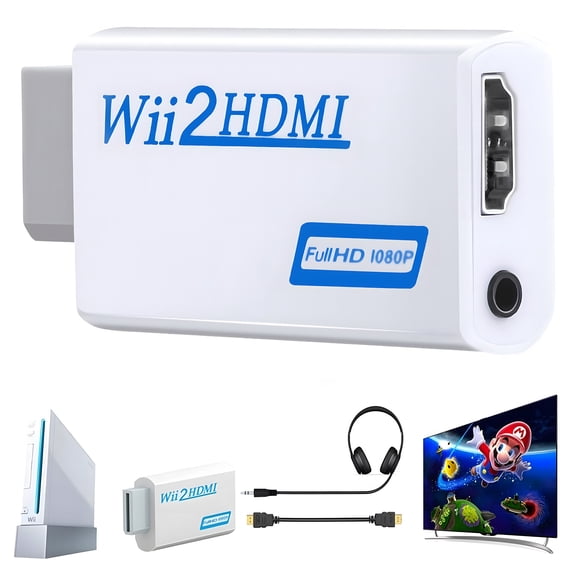 Wii Video Game Connector/Converter/Adapter with 3.5mm Audio Connector ...