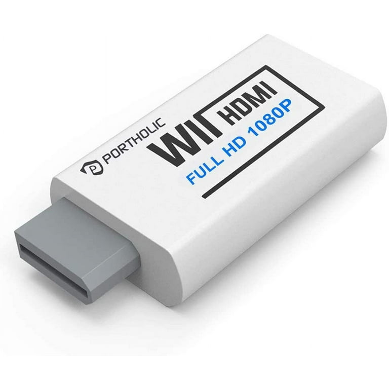 PORTHOLIC Wii to HDMI 1080P Adapter for Wii Wii U HDTV Monitor with HDMI Connector Walmart