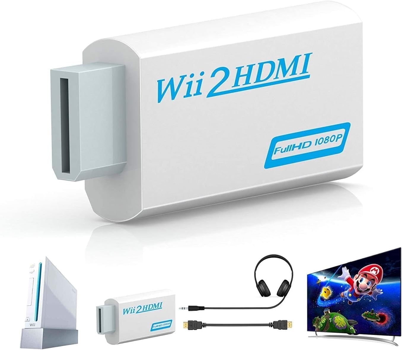 Wii to HDMI Converter, Plug and Play, Supports 720p and 1080p, HDCP ...