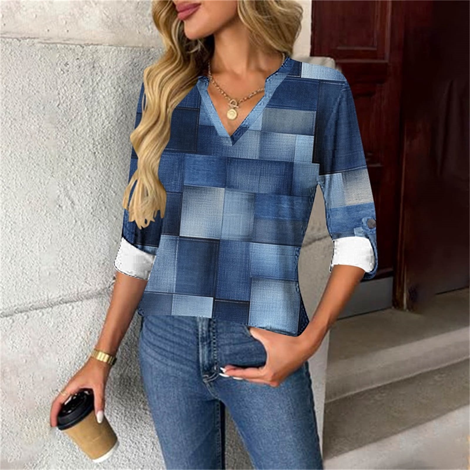 Flannel Shirt Women Plaid Print Oversized Button Down Long Sleeve ...