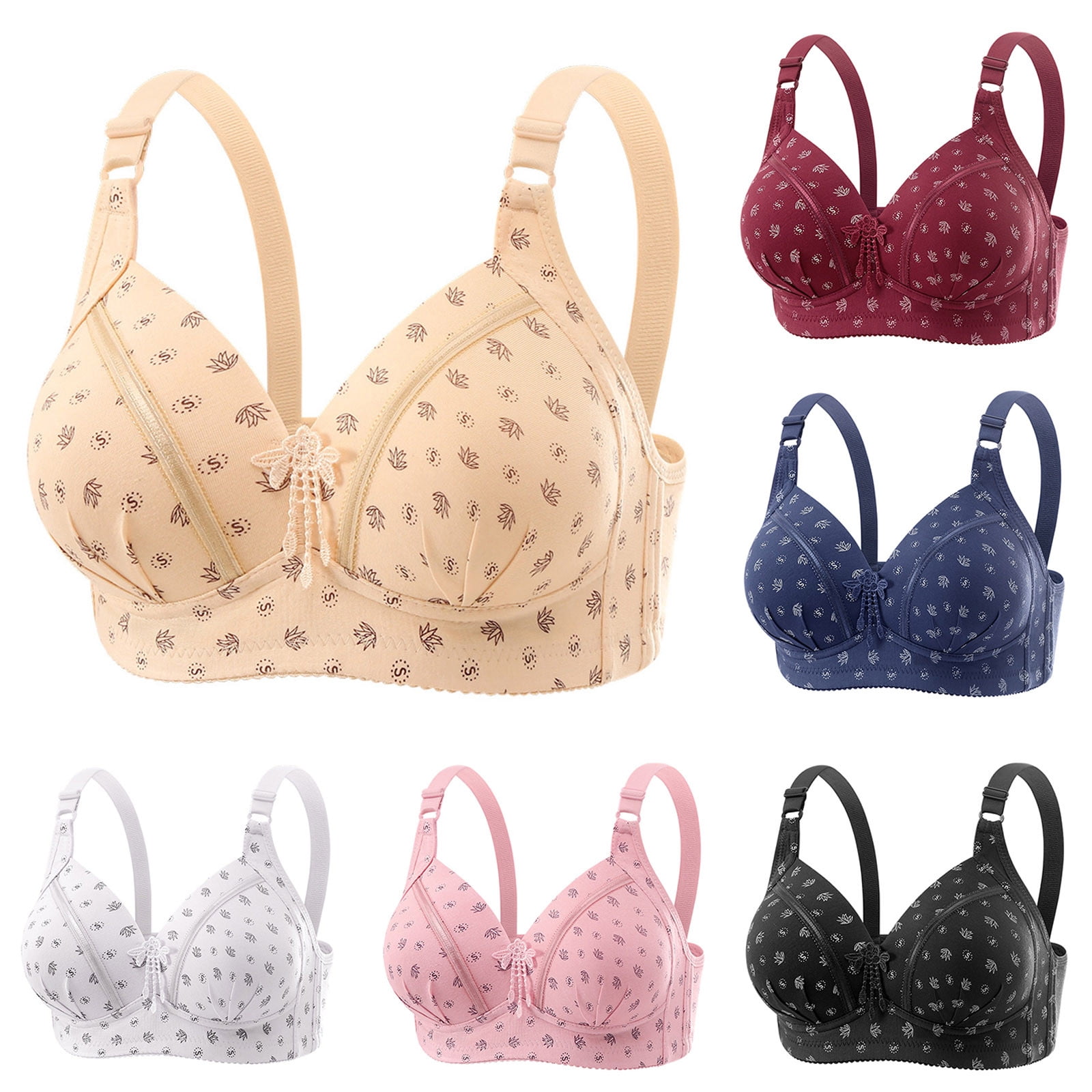 Wiicoznt Daisy Bras for Older Women Front Closure Bras Push Up Bra No ...