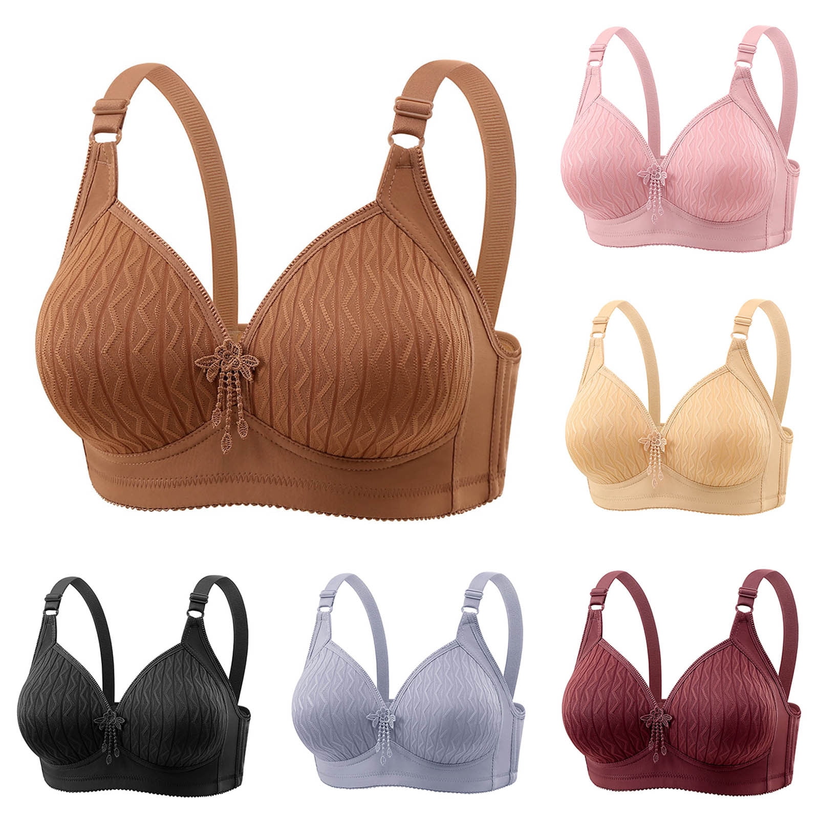 Wiicoznt Plus Size Bras for Women Soild Wire Free Underwear One-Piece ...