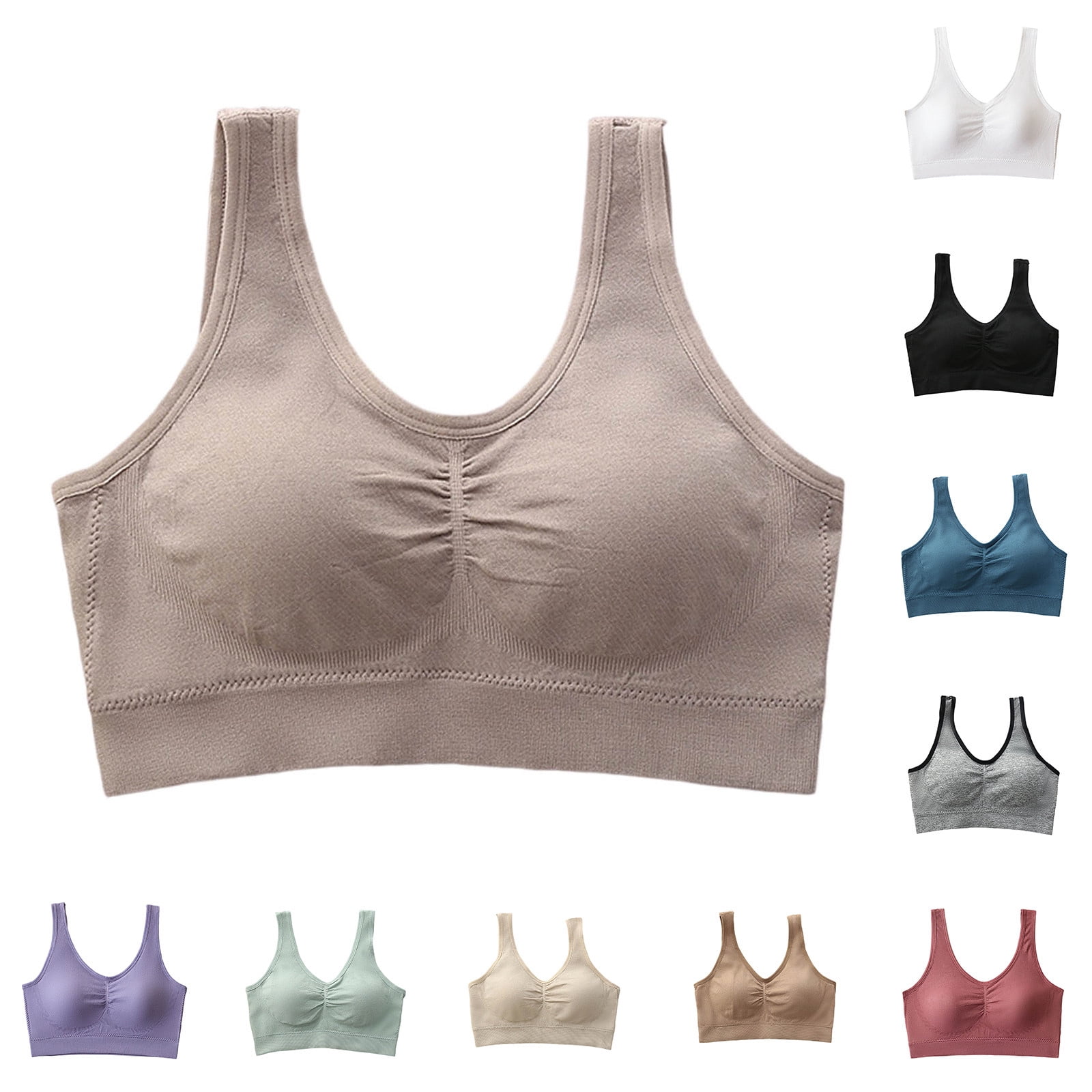 Wiicoznt Plus Size Bras for Women Soild Wire Free Underwear One-Piece ...