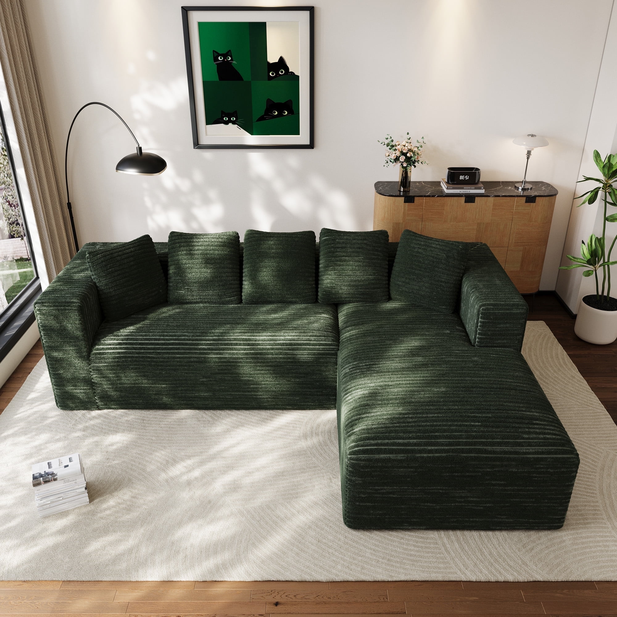 Wiilayok Modular Cloud Sectional Couch,107" L Shaped Sectional Sofa ...