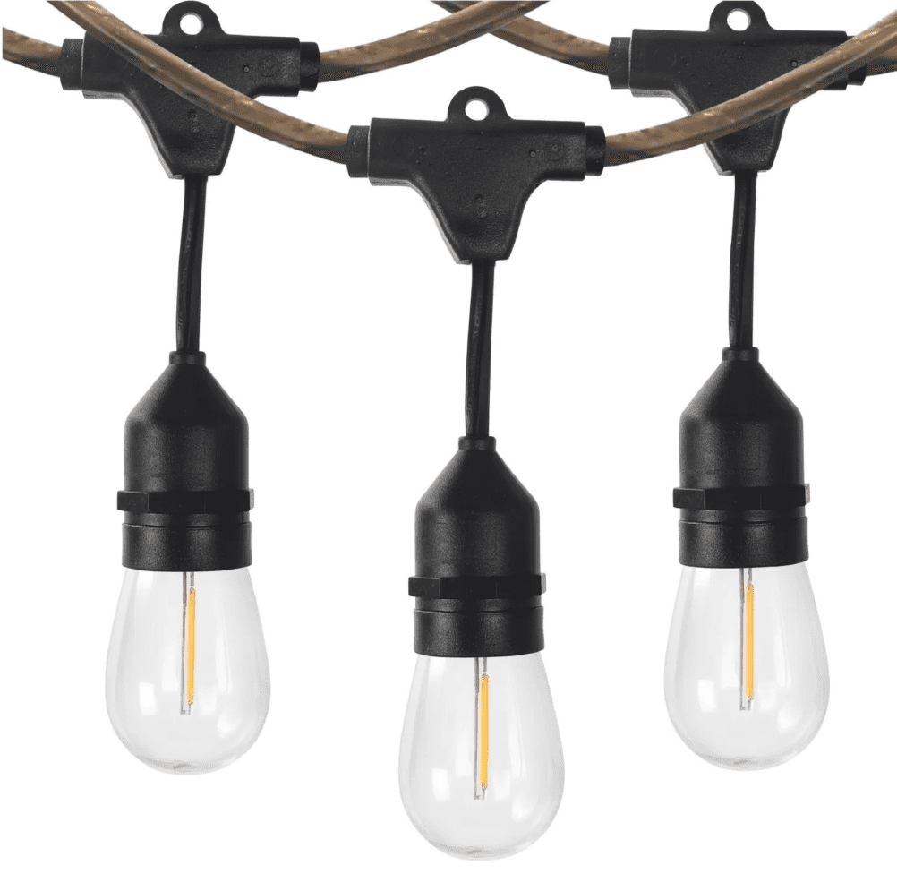 Wiiloke Outdoor 20 ft plug-in 10 S14 Bulbs Soft White LED Firefly Cord ...