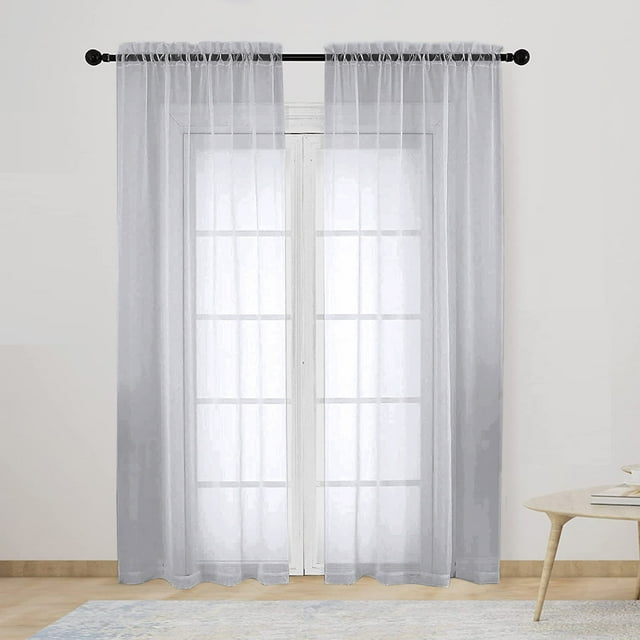 Wiipara Sheer Curtains 1 Pcs for Bedroom Living Room Not See Through ...