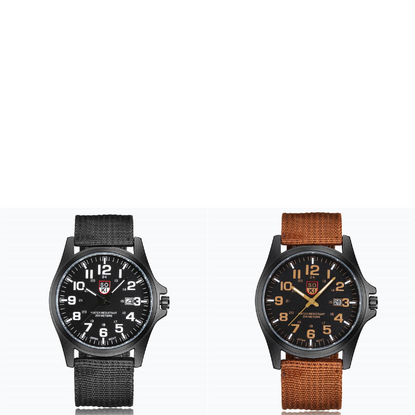 Wijhcboe 2 Pack Couple Durable Watches Fashion Nylon strap Analog Cool ...