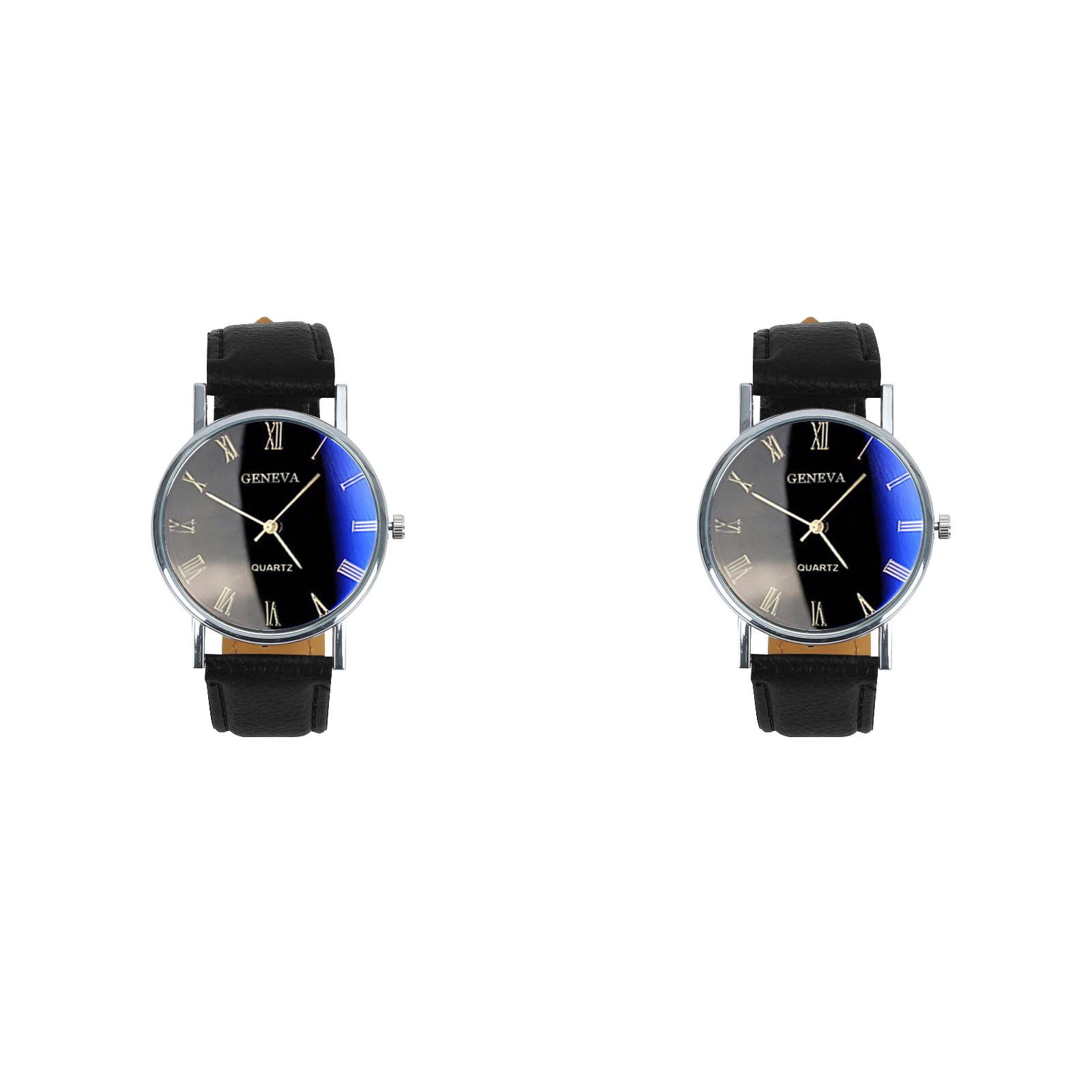 Wijhcboe 2 Pack GENEVAS Digital Watch with Timer Watch Men's Roman ...