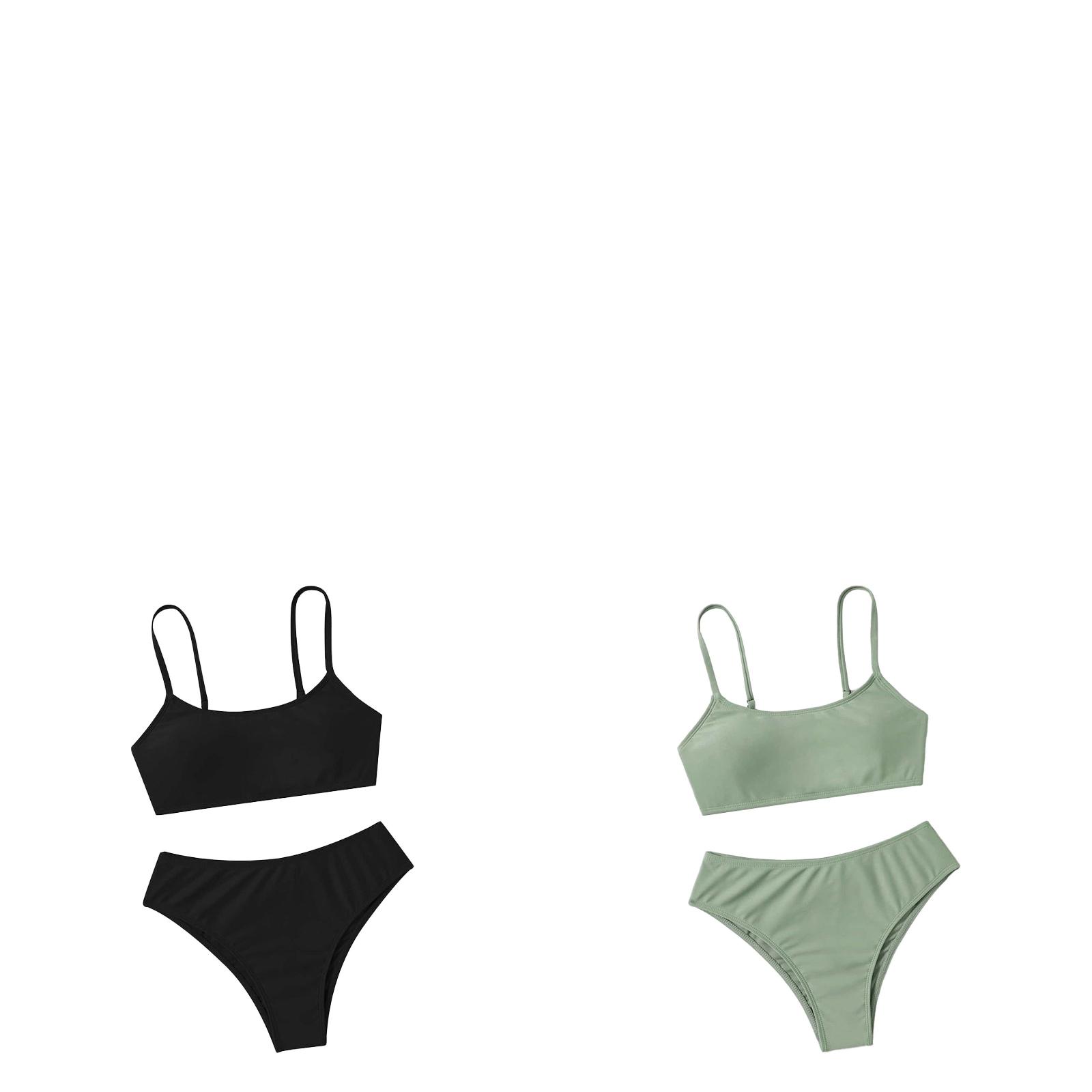 Wijhcboe 2 Pack Girl's plus Size Girls Swimsuit Two Piece Swimsuit ...