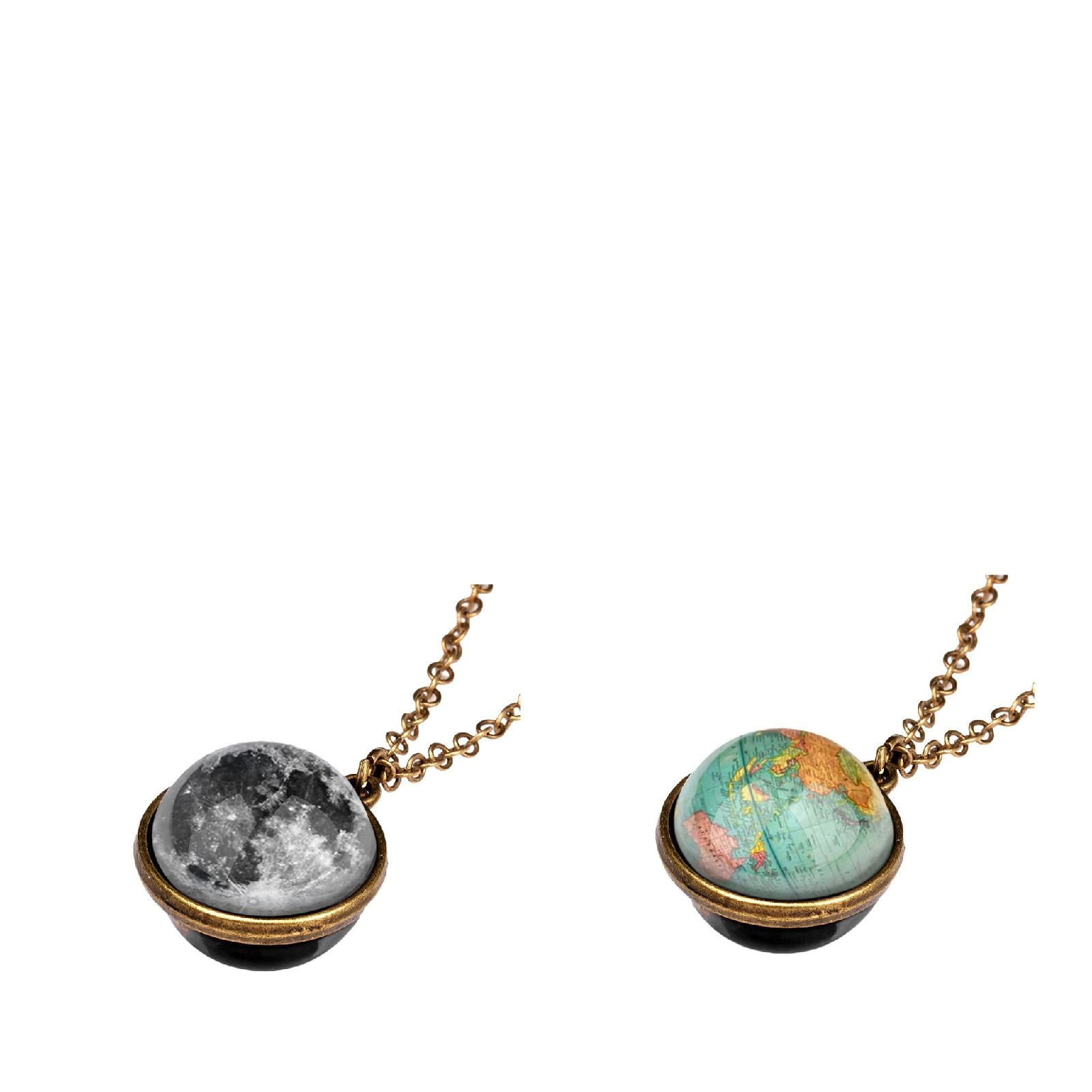 Wijhcboe 2 Pack Glow Pause Necklace In The Dark Galaxy Rosary Necklace ...